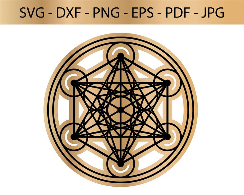 Metatrons Cube Laser Cut File - Metatron's Cube Layered CNC Design ...