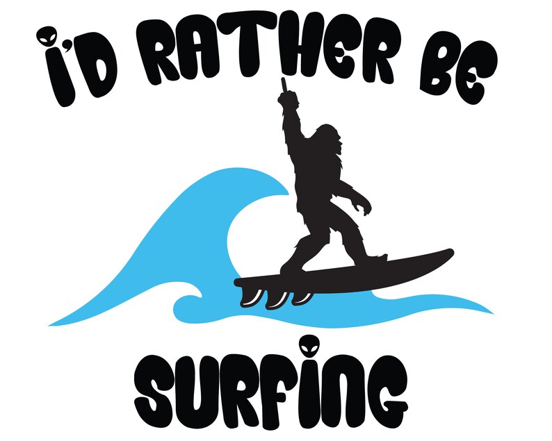 Surfer Design - Surfin Sasquatch Svg File - Etsy