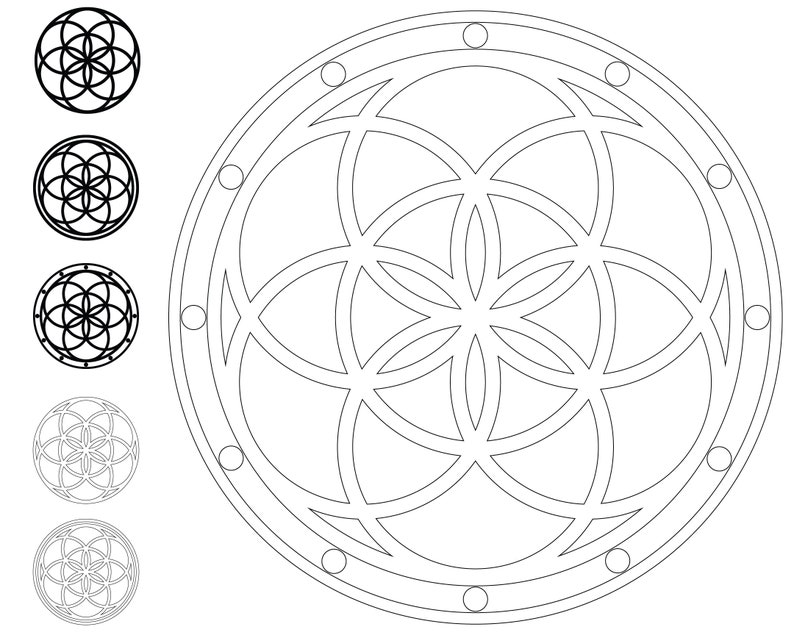 Seed of Life Metaphysical SVG, Crystal Grid Laser Cut Template DXF File ...
