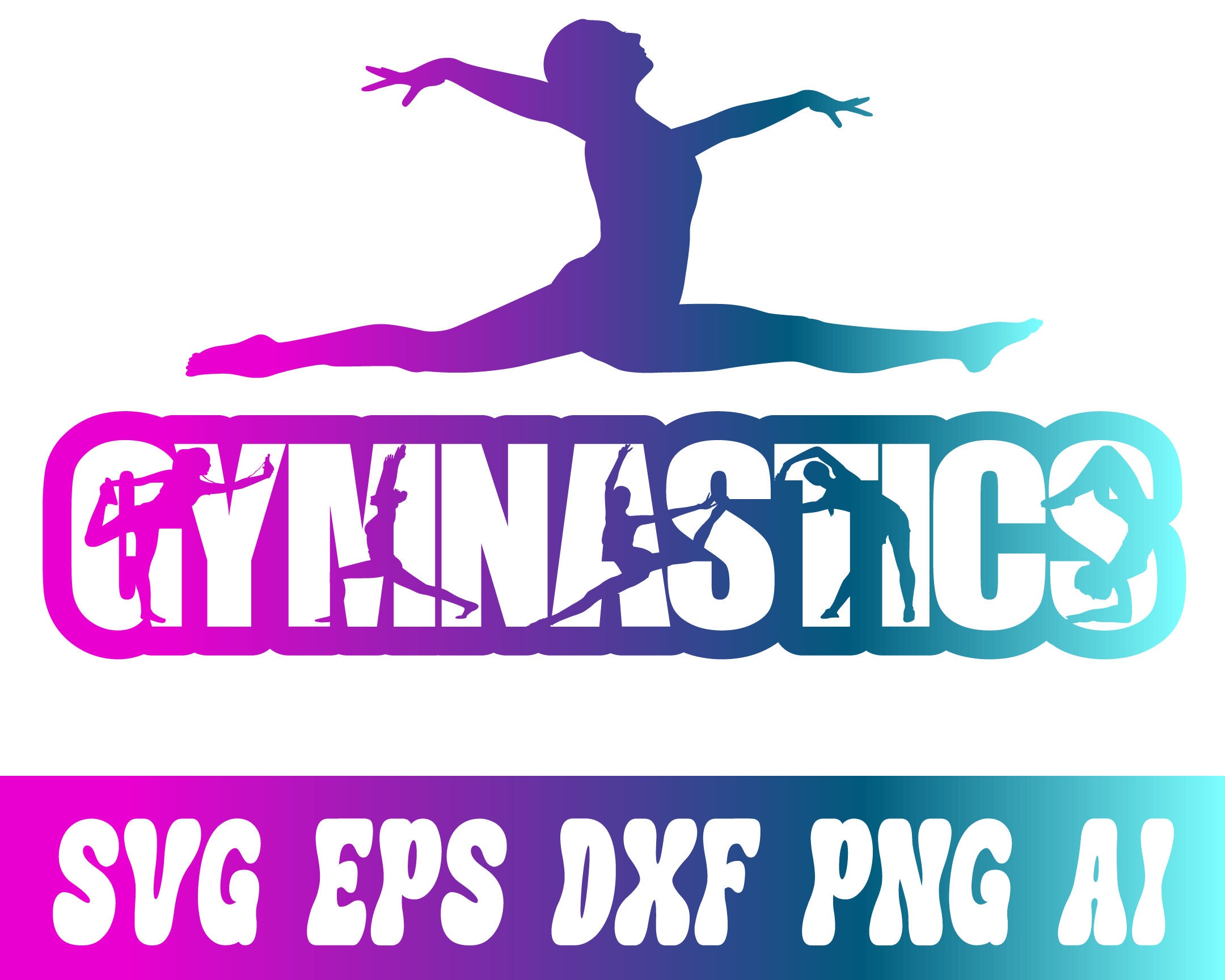 Gymnastic Design File for Vinyl Decals and Stickers - Gymnastics ...