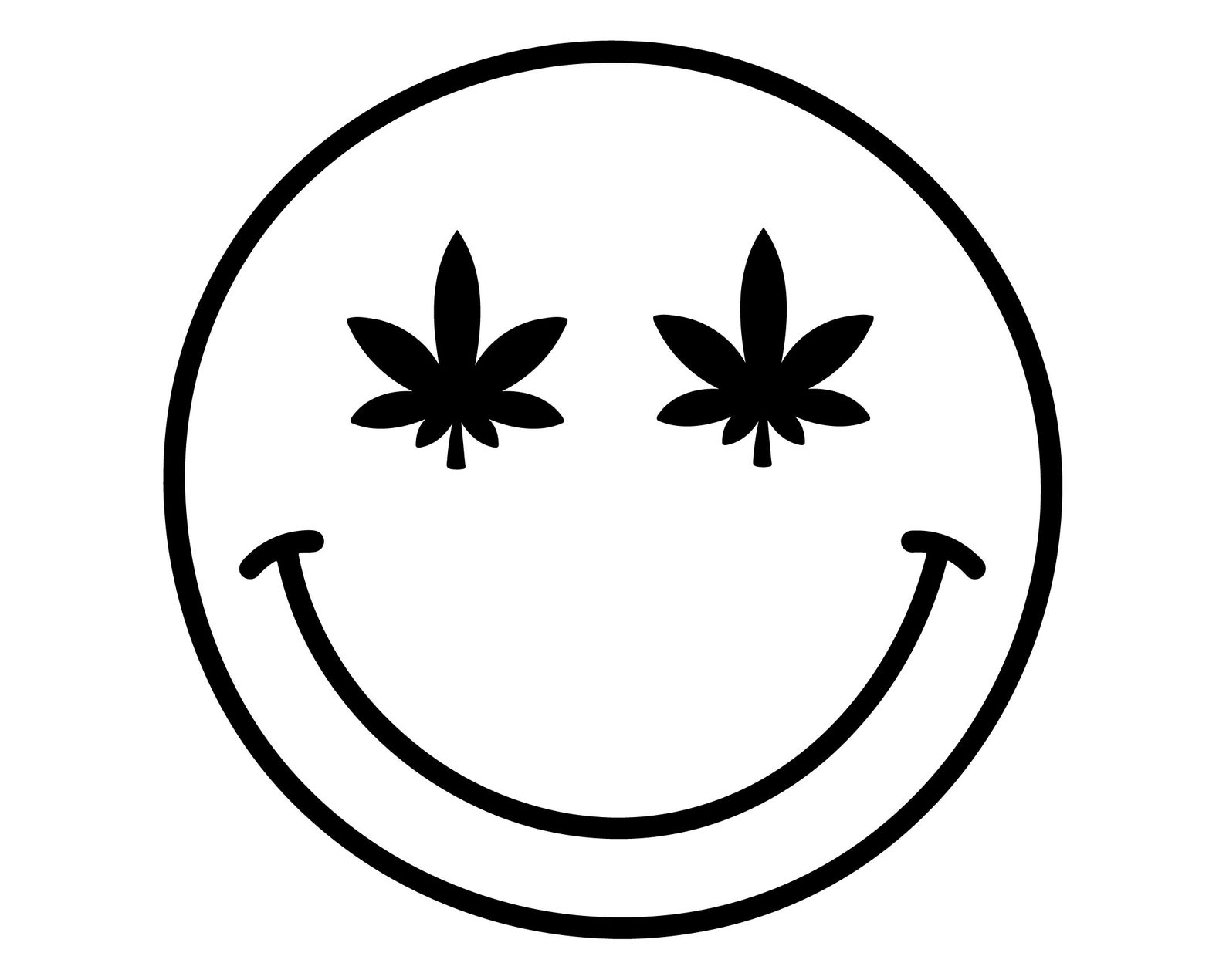 Buy Smiley Face SVG Drip Smileys With Weed Leaf Eyes Stoner Online in ...