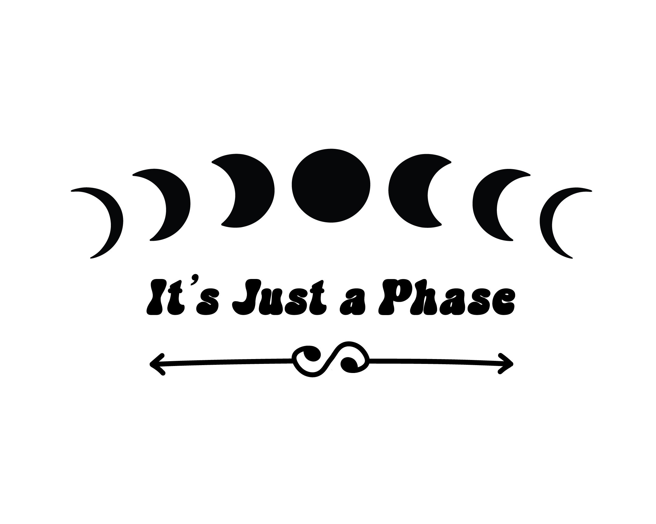 Moon Phase SVG: 'it's Just a Phase' Design (digital Files) - Etsy