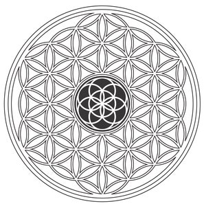 Crystal Grid Template - Flower of Life With Seed of Life SVG | Sacred ...