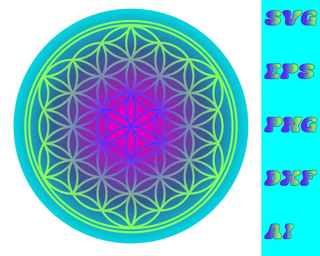 Flower of Life SVG - Metaphysical Design File - Sacred Geometry Crystal ...