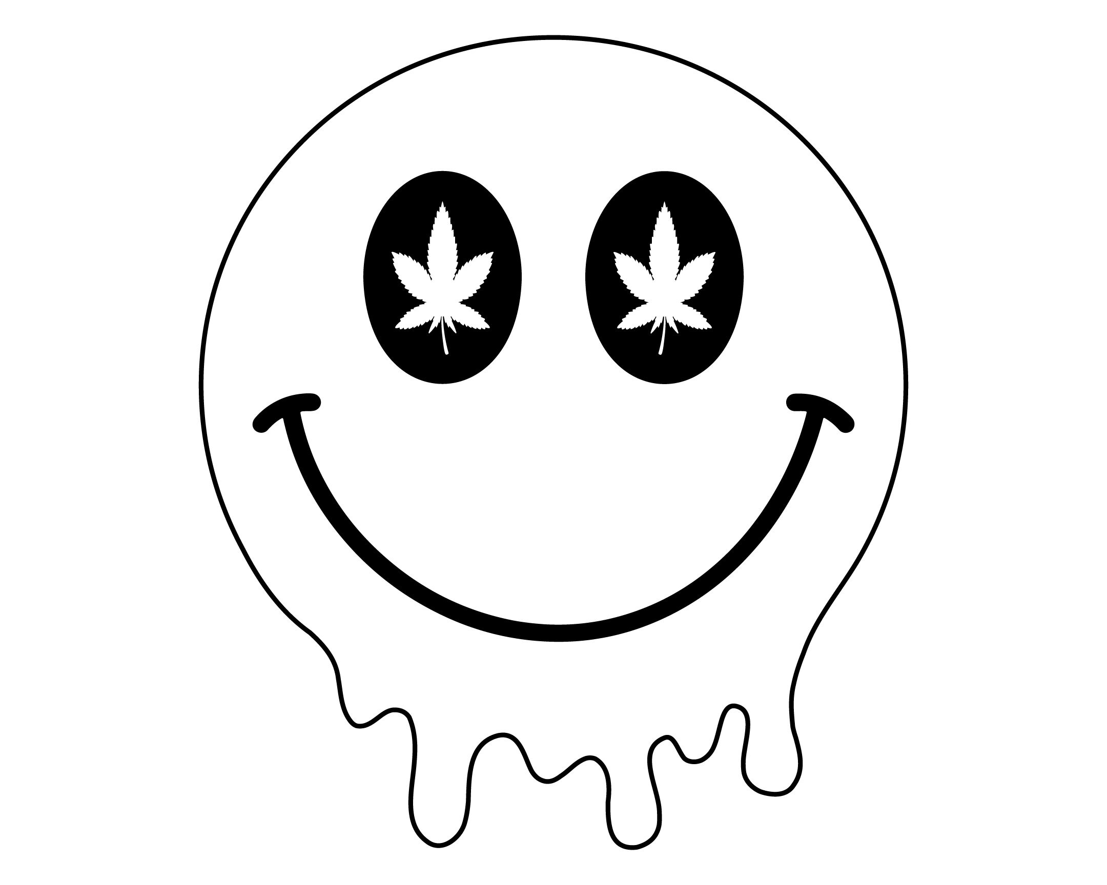 Smiley Face Smoking Weed