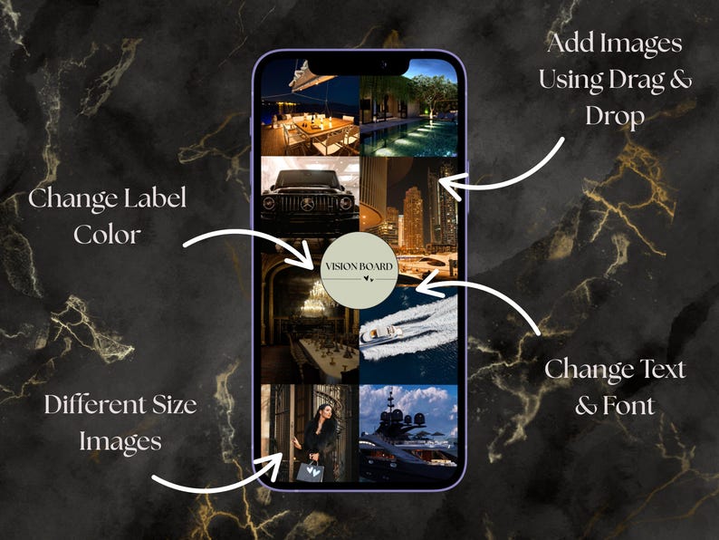 2025 Vision Board Wallpaper for iPhone | Minimalist Motivational Lock ...