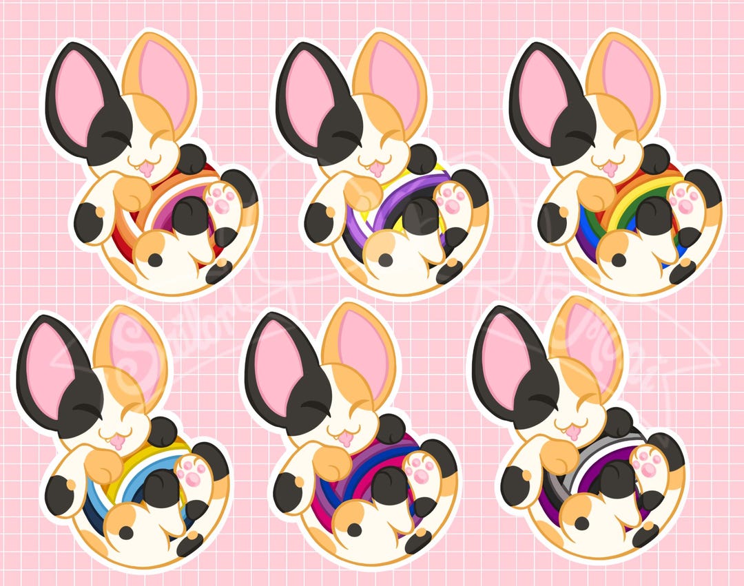 3-inch Discrete Pride Calico Cat Kitty Yarnball Stickers - Etsy