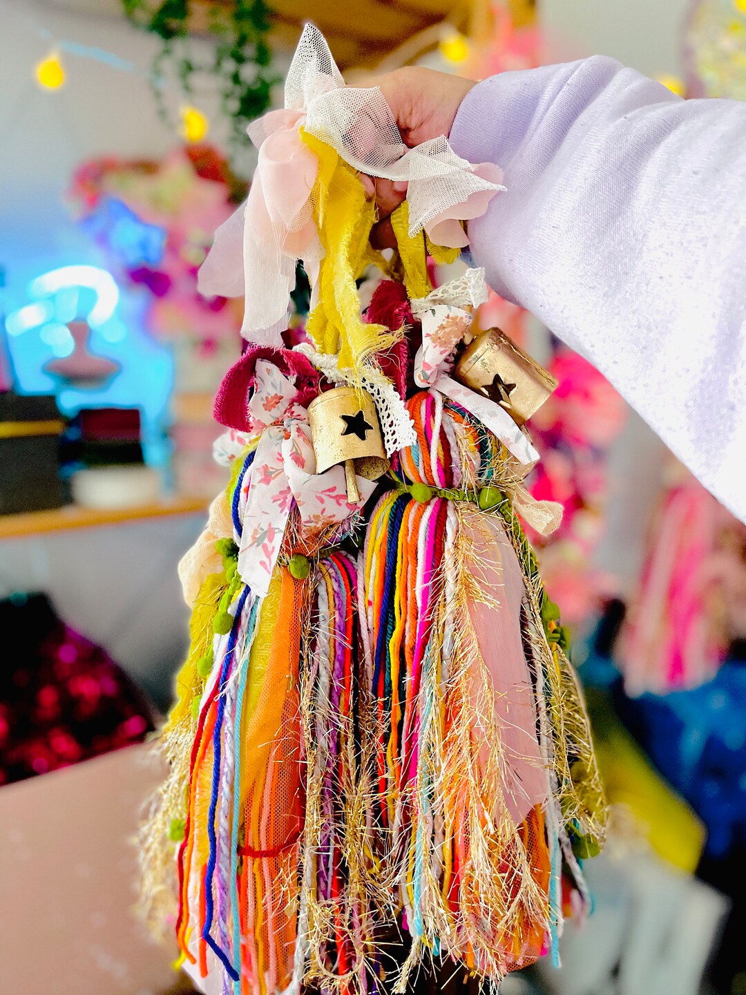 Tassel, Boho Decoration, XL Bohemian Bell Tassel, Vintage Cutwork Bell ...