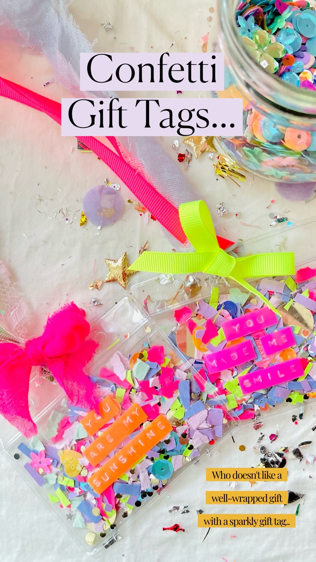 Confetti, Gift Tag, Confetti Gift Tag, Birthday Gift Tag, Valentine's ...