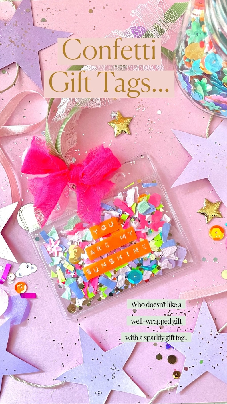 Confetti, Gift Tag, Confetti Gift Tag, Birthday Gift Tag, Valentine's ...