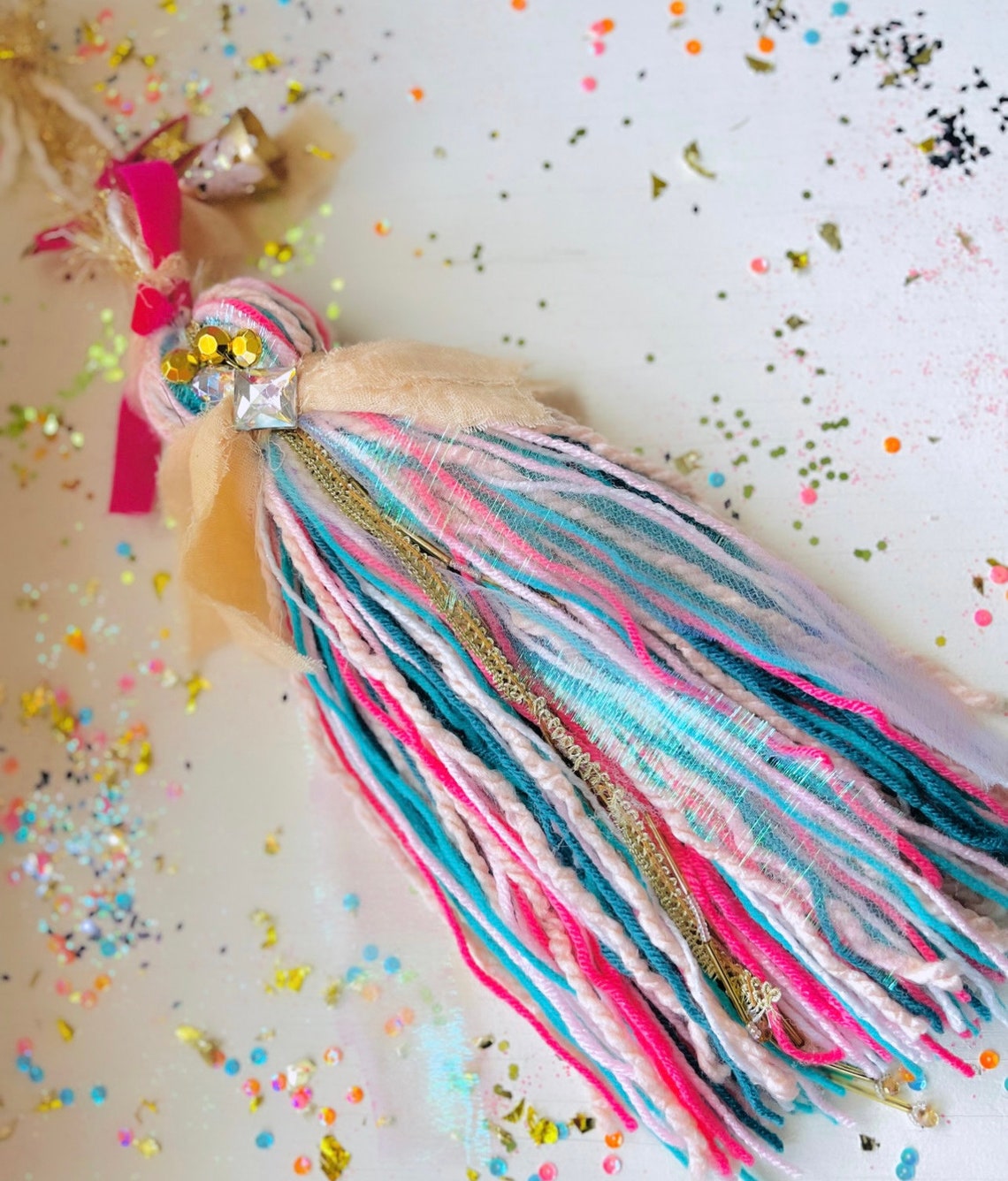 Decorative Hanging Tassel: Extra-large Yarn Tassel With Vintage Bell - Etsy