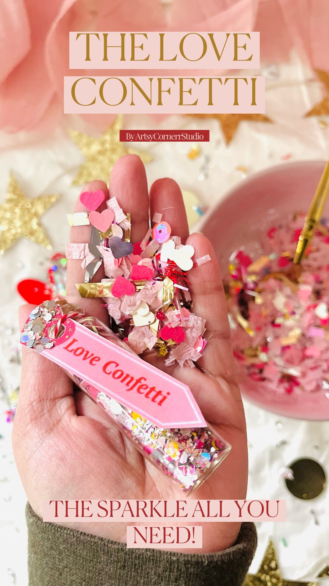 Confetti, Love Confetti, Heart Confetti, Valentines Day Decor, Flat Lay ...