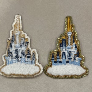 Disney Castle Glitter Patch Iron On - Etsy