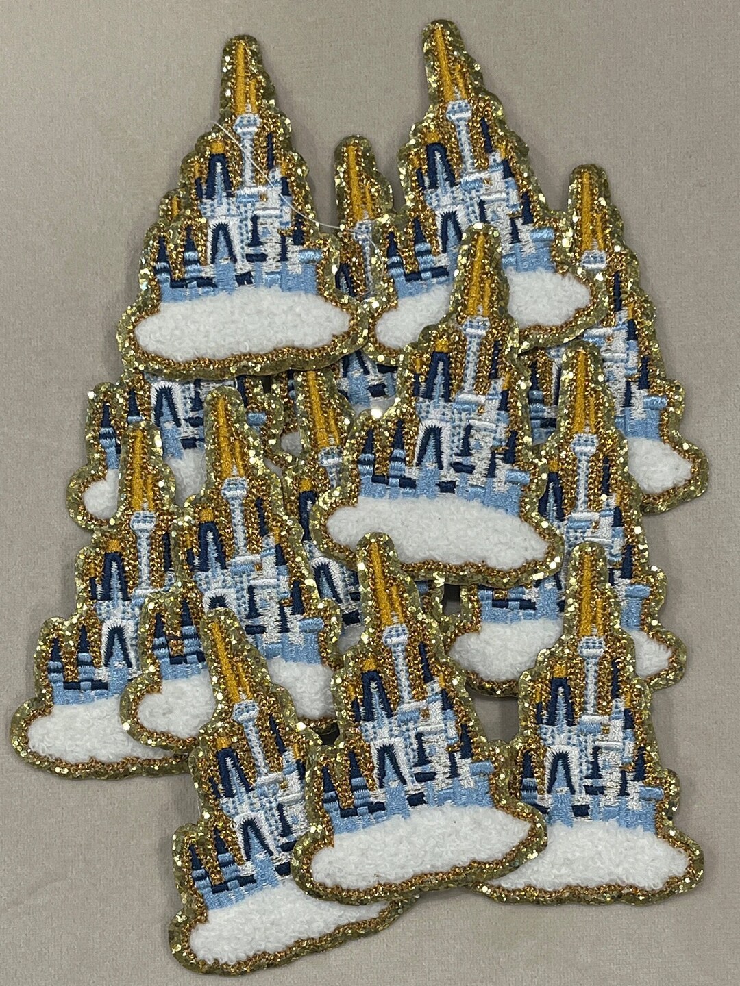 Disney Castle Glitter Patch Iron On - Etsy