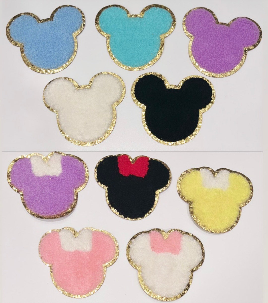 Minnie Mouse Chenille Patch, Mickey Mouse Chenille Patch, Disney Patch, Iron on Self Adhesive ...