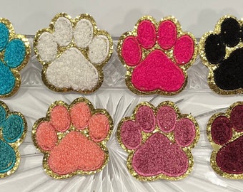 Glitter Chevron Paw Print Iron On, Paw Print Iron on Transfer, Tiger ...