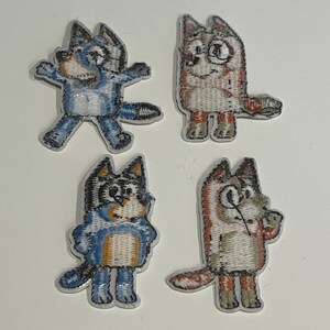 Bluey Bingo Bandit Chilli Heeler Family Dog Cartoon Characters Iron on ...