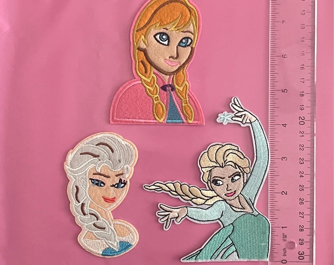 Disney Princess Anna and Elsa Embroidered Patches, Frozen Anna and Elsa ...