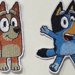 Bluey Bingo Bandit Chilli Heeler Family Dog Cartoon Characters Iron on ...
