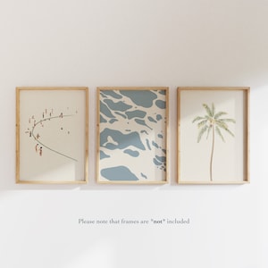 Coastal Triptych Art Print Set: Beach Palm, Ocean Waves - Etsy