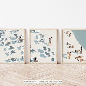 Beach Chair Art Prints: Coastal Triptych Set - Etsy