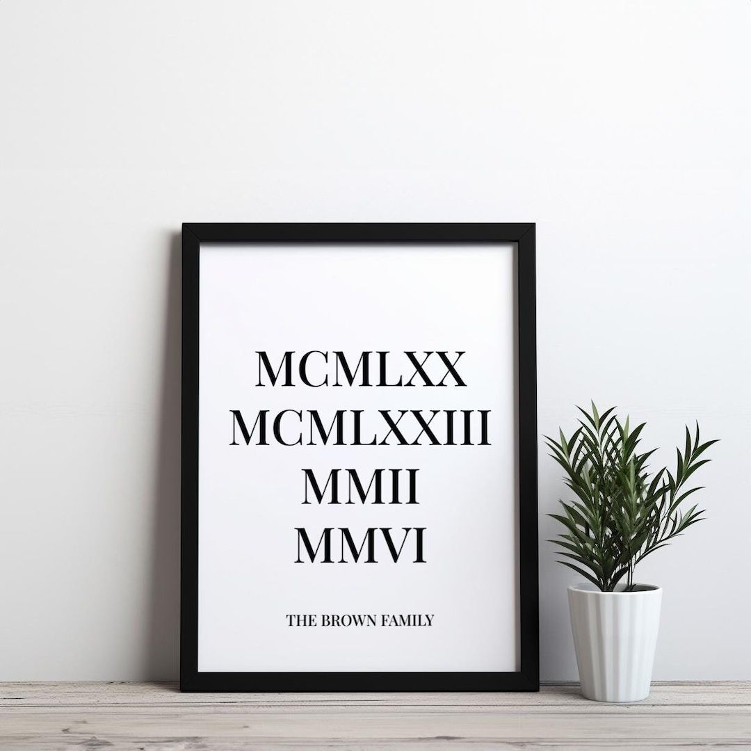 Custom Roman Numerals Family Birth Year Art Print (digital Download) - Etsy