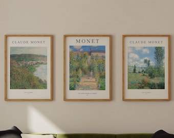 Claude Monet, Summer Vibes, Set of 3 Prints, Gallery Wall Art Set ...