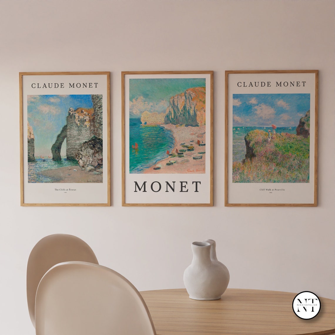 Monet Set of 3 Prints, Gallery Wall Set, Claude Monet, Printable Wall ...