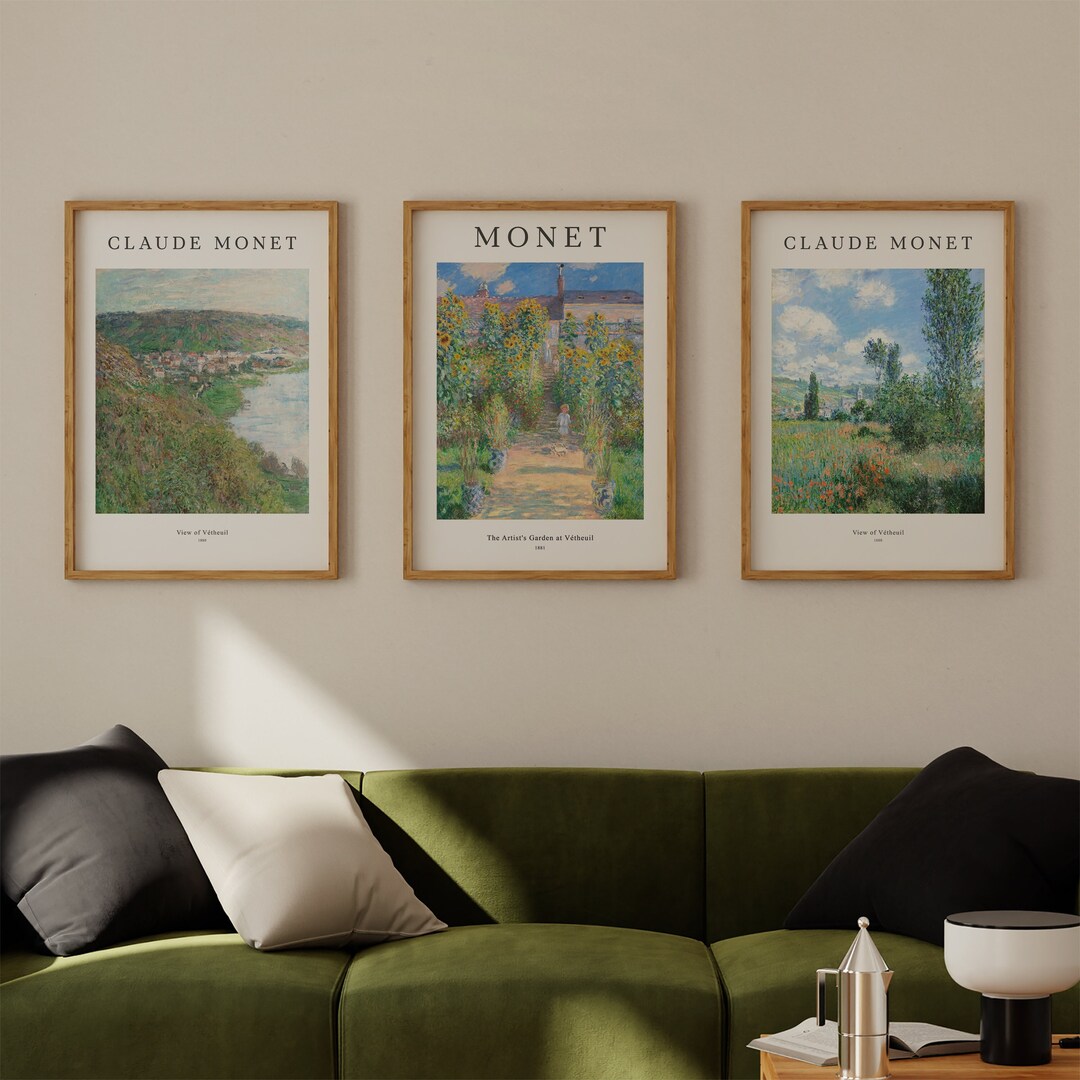 Monet Set of 3 Prints, Gallery Wall Set, Claude Monet, Printable Wall ...