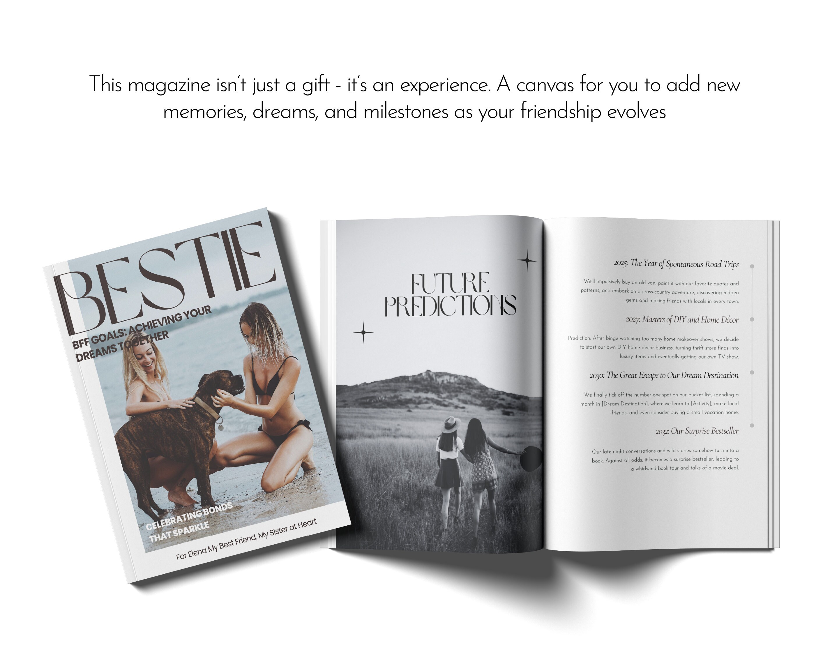 Printable Bestie Magazine Gift - Personalized Besties Gift, Custom Best ...
