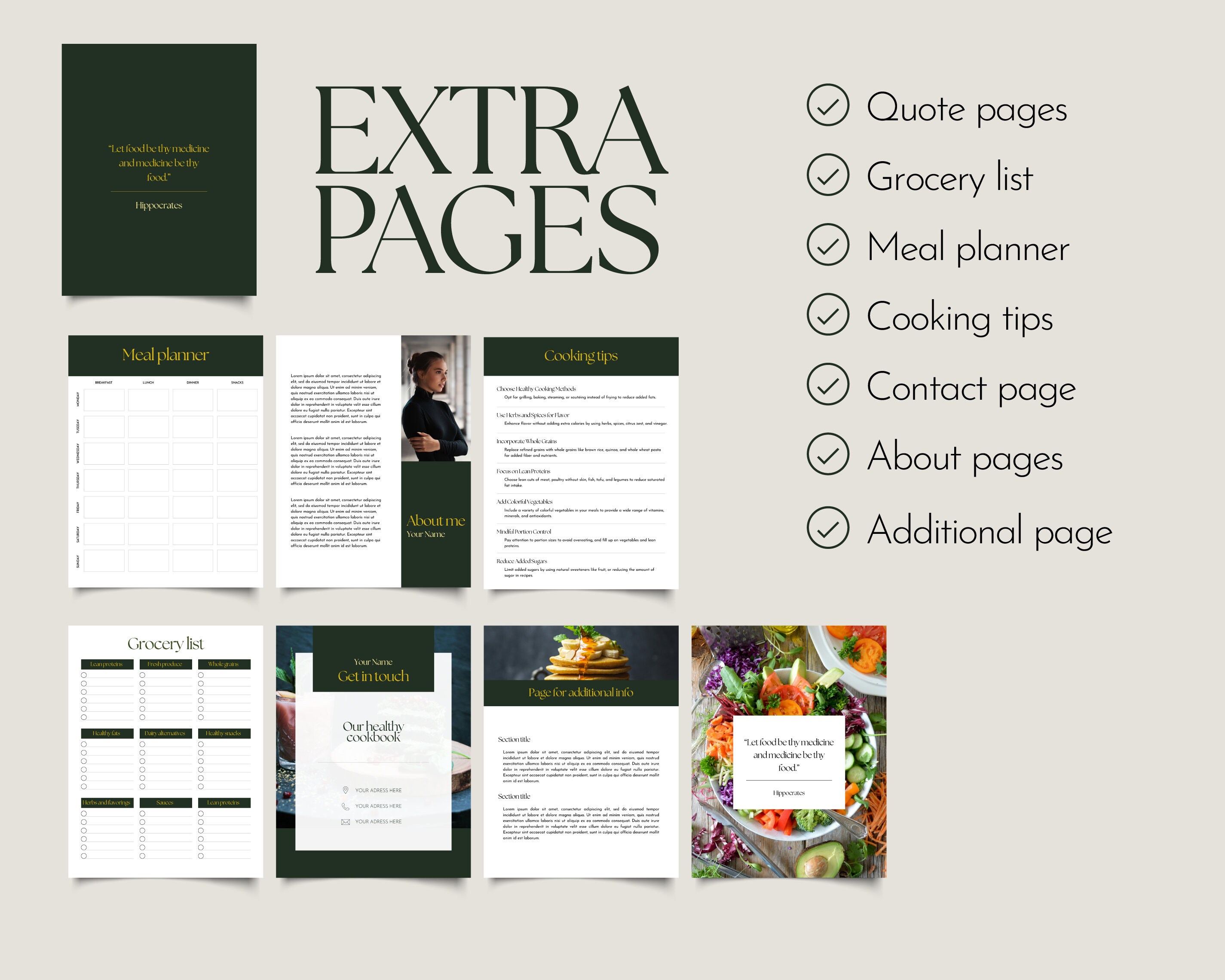 Editable Cookbook Template Printable Custom Healthy Recipe Planner ...