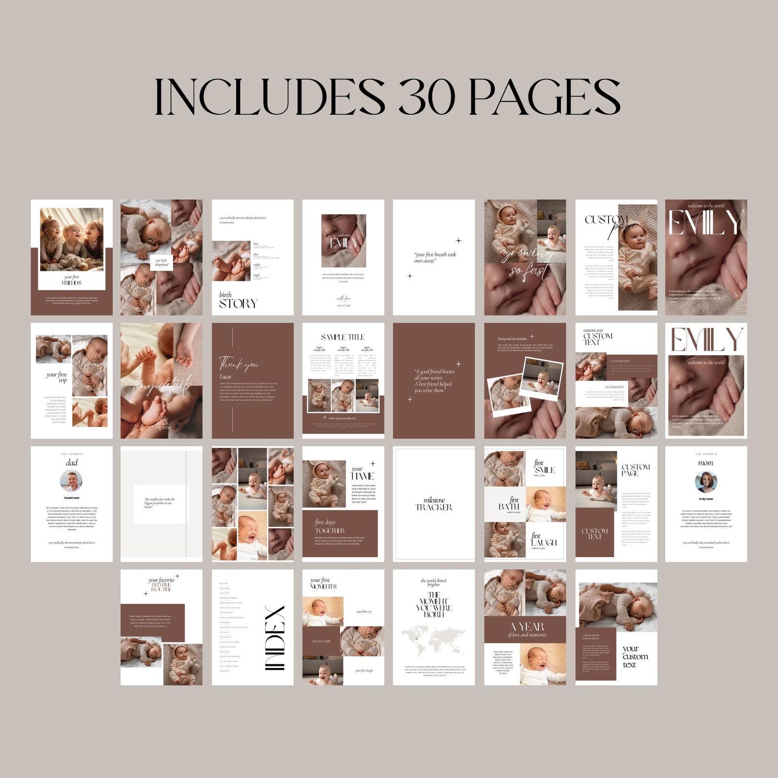 Newborn Baby Memory Magazine – Canva Template, Photo Album (printable ...