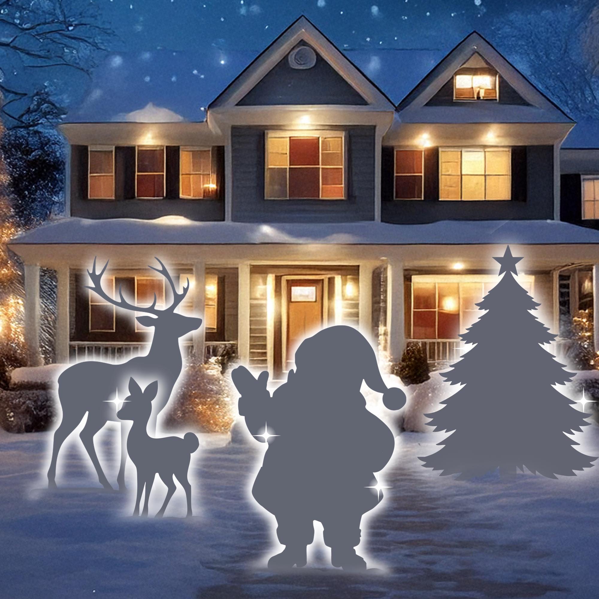 Printable Christmas Cutouts, DIY Santa Yard Decoration, Deer, Tree ...