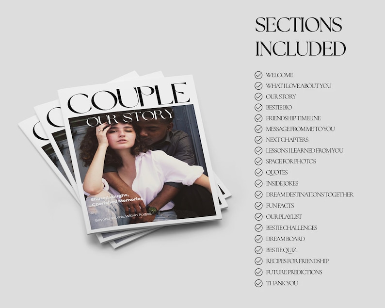 Customizable Couple Magazine, DIY Love Memory Book, Personalized Gift ...