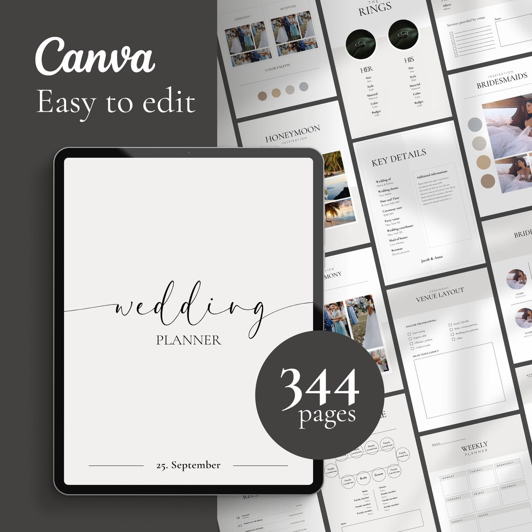 Canva Wedding Planner Template, Printable Wedding Day of Binder ...