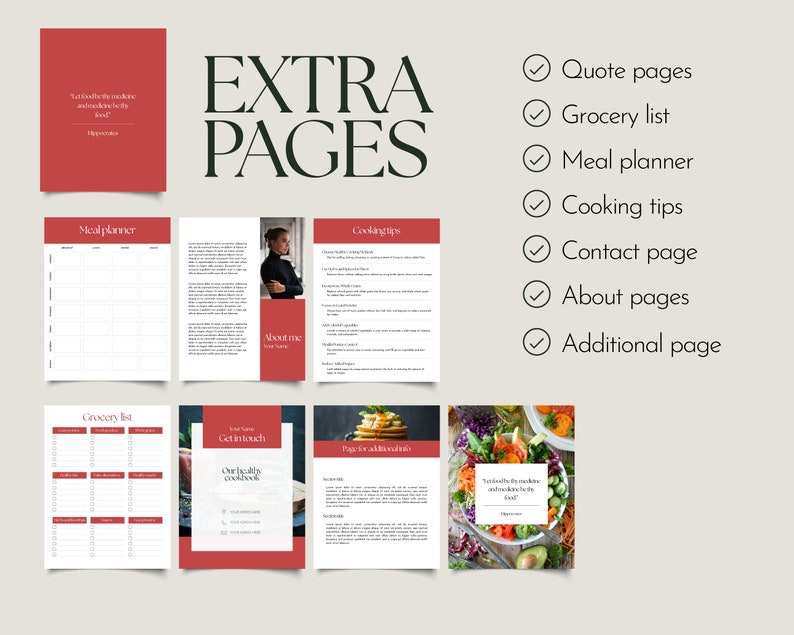 Editable Cookbook Template - Printable Recipe Book Template - DIY ...