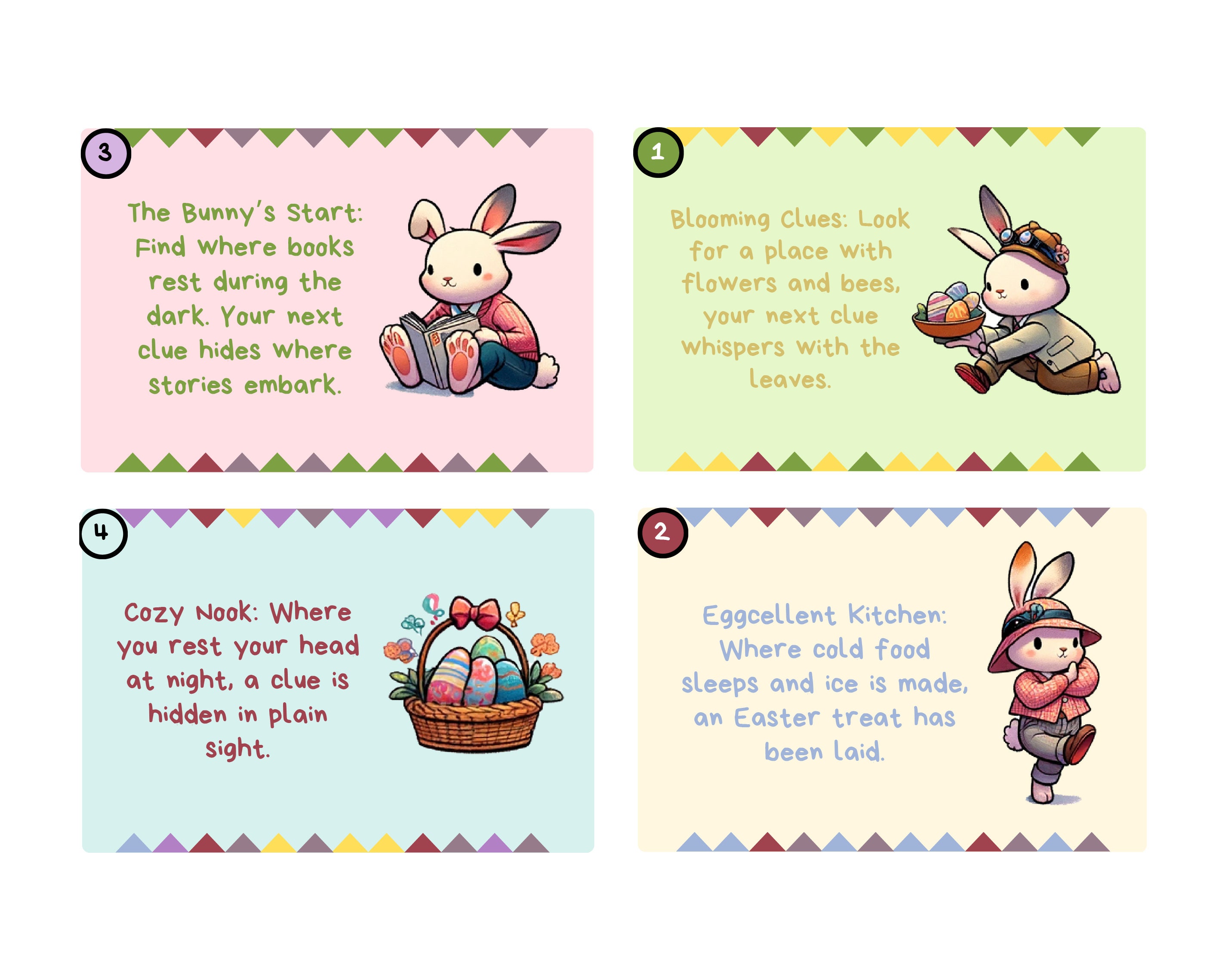 Easter Scavenger Hunt Game for Kids - Exciting Rabbit Clue Cards ...