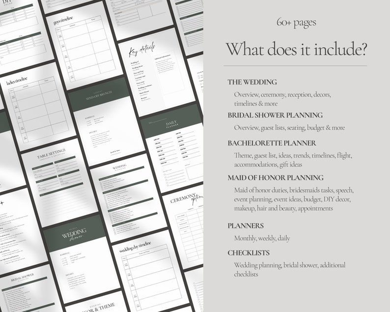 Printable Maid of Honor Planner, Duties Checklists Template, PDF ...