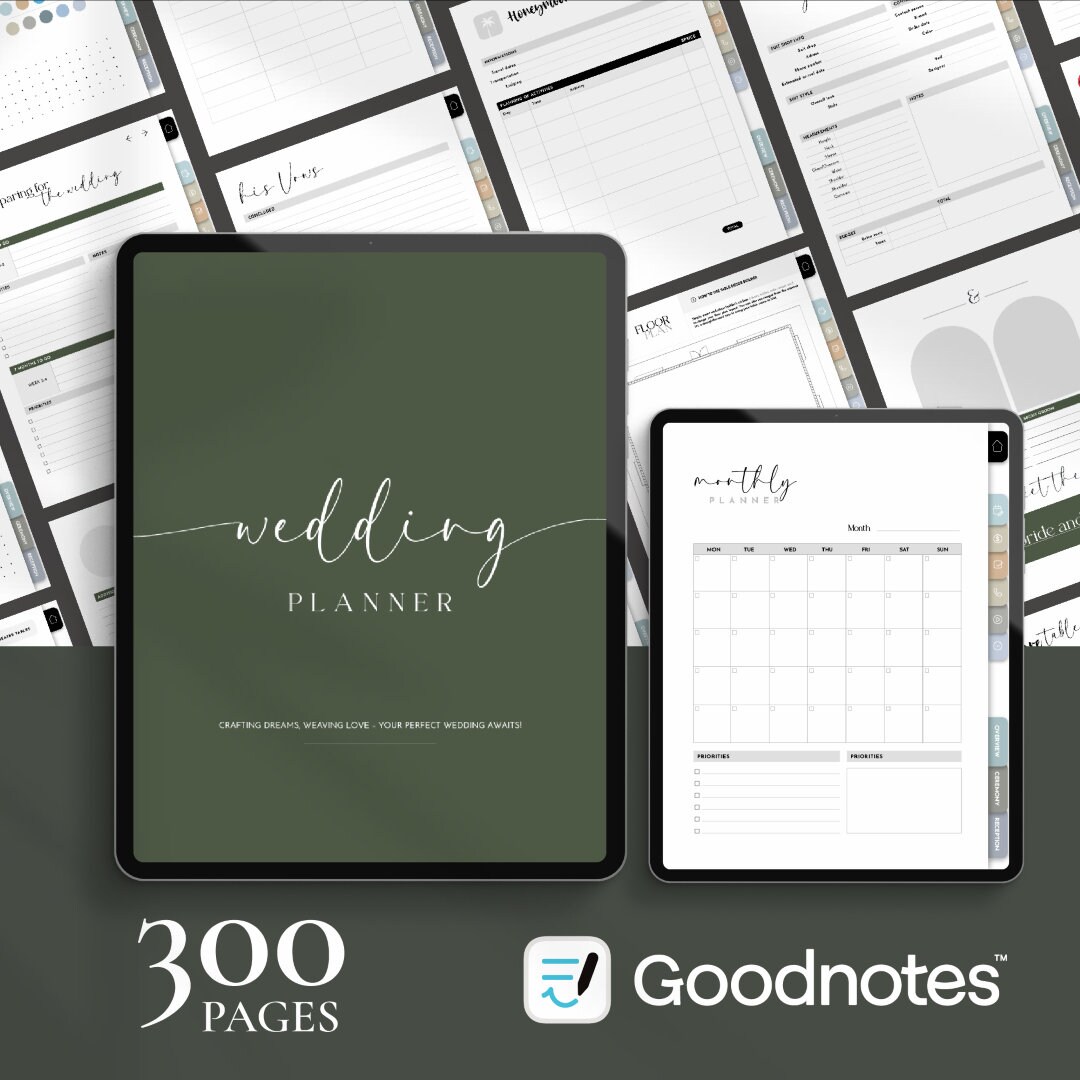 300+ Pages GOODNOTES Digital Wedding Planner, Wedding Binder Template ...