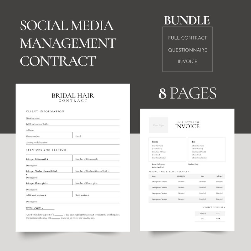 Social Media Influencer Contract Template - Etsy