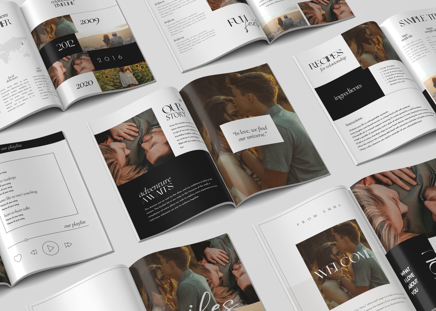 Personalized Couple's Magazine Template, Romantic DIY Gift (digital ...