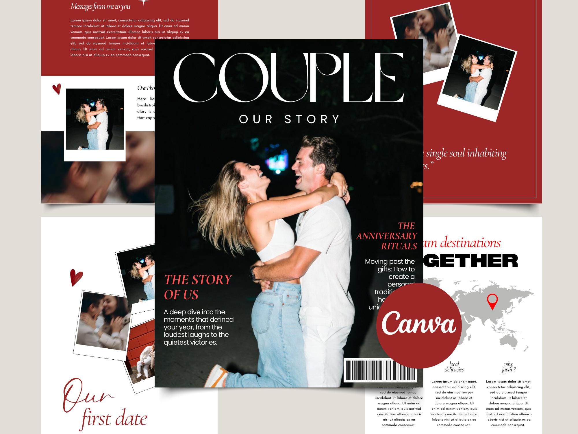 Personalized Couple's Magazine Template, Romantic DIY Gift (digital ...
