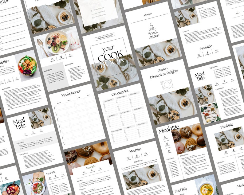 Printable Cookbook Template Custom Recipe and Meal Planner Digital DIY ...