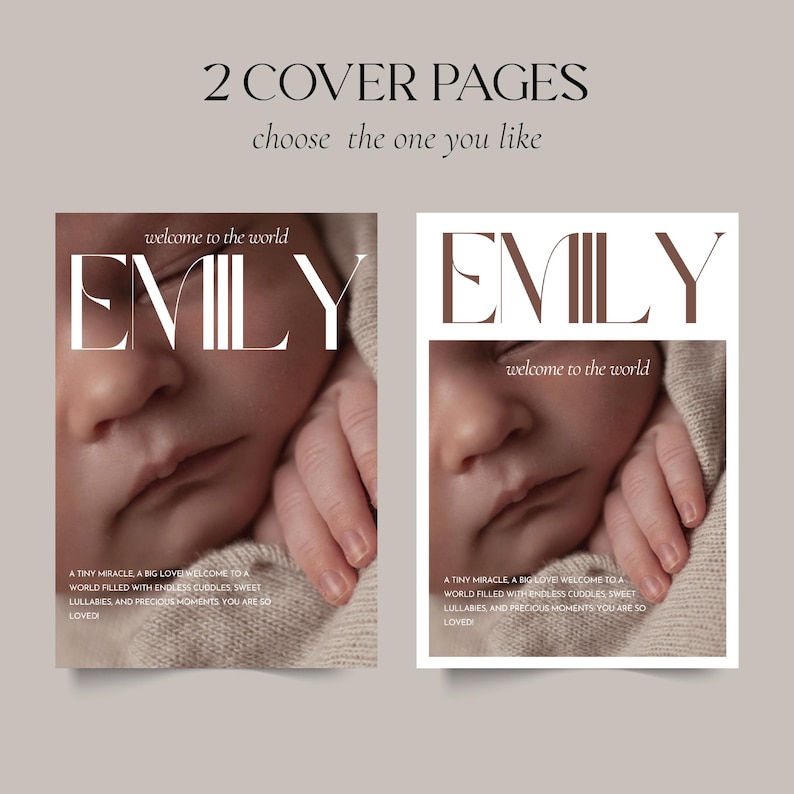 Newborn Baby Memory Magazine – Canva Template, Photo Album (printable ...
