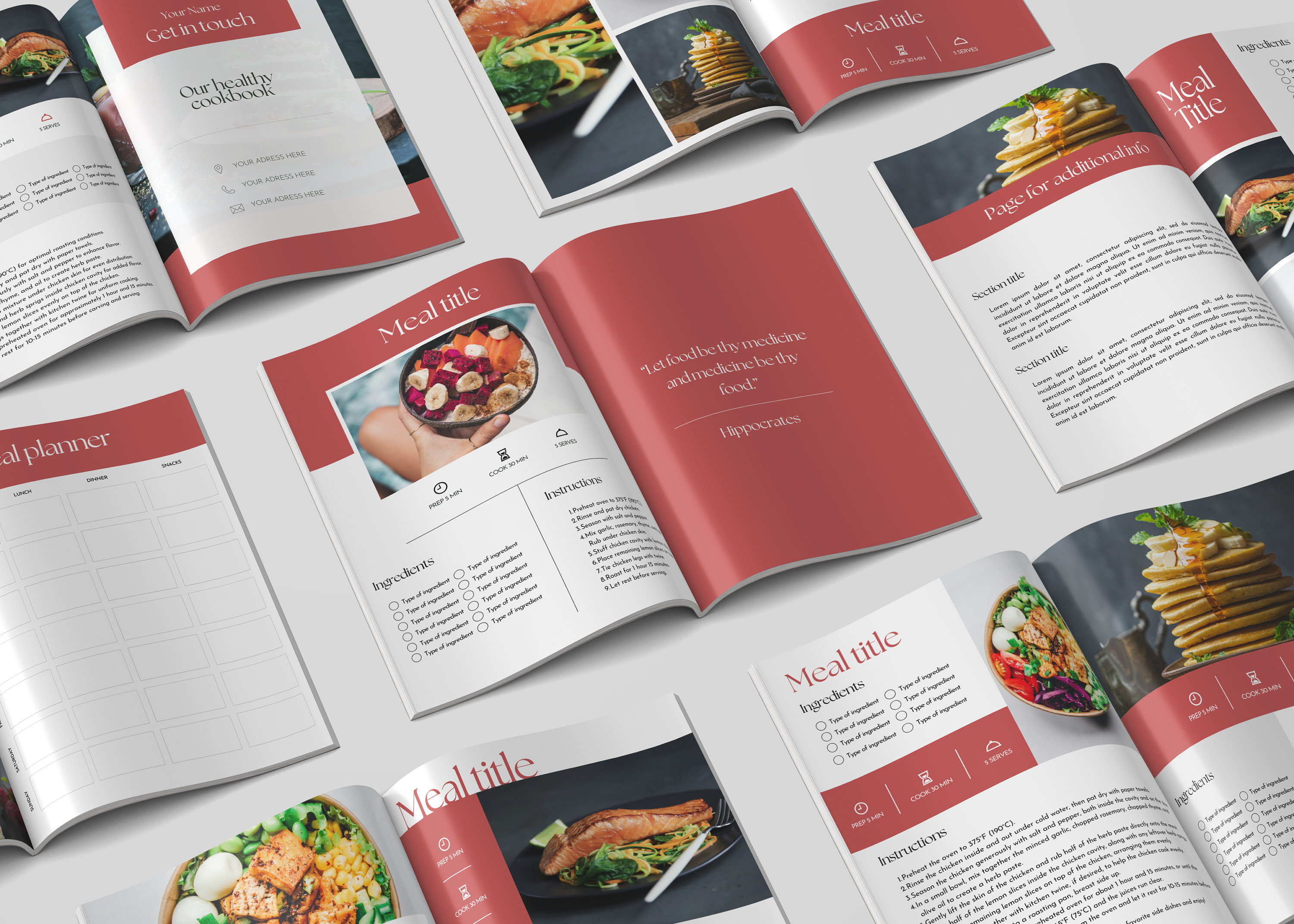 Editable Cookbook Template - Printable Recipe Book Template - DIY ...