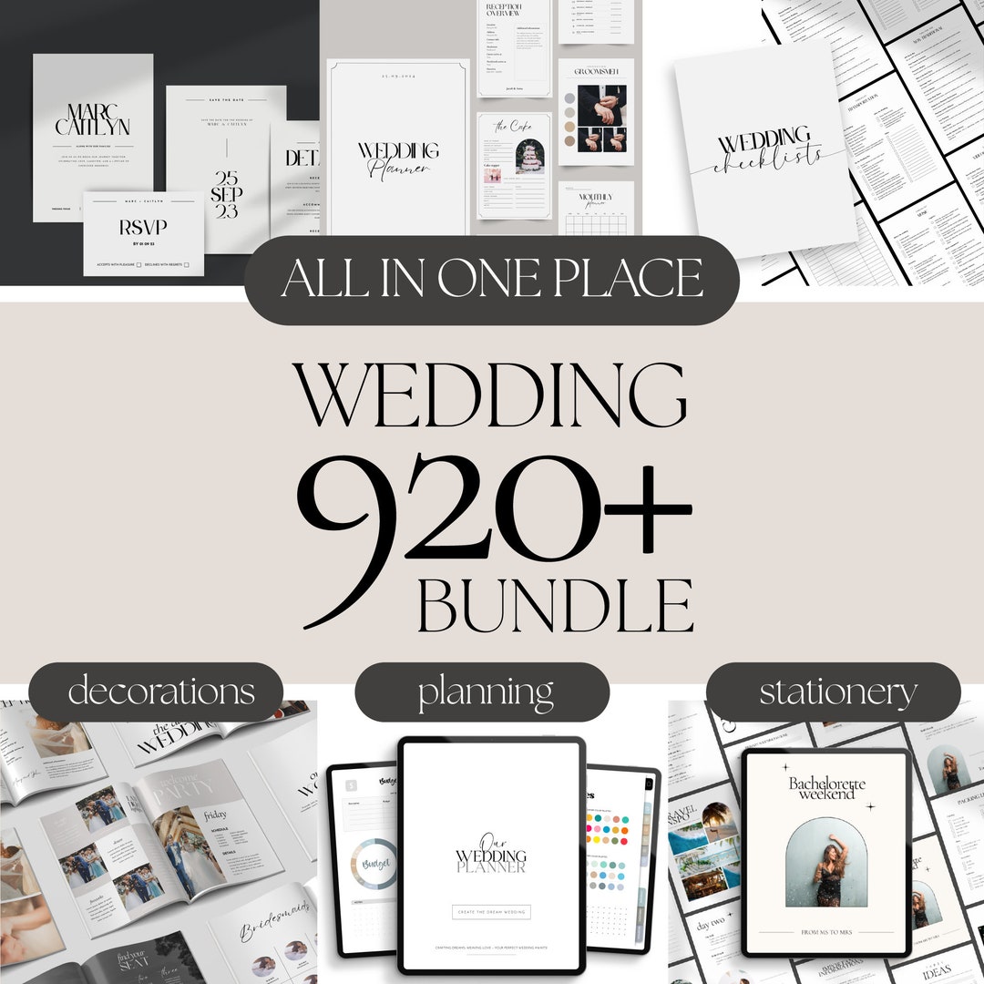 Ultimate Wedding Planner Bundle, Decorations Pack - Stationery ...