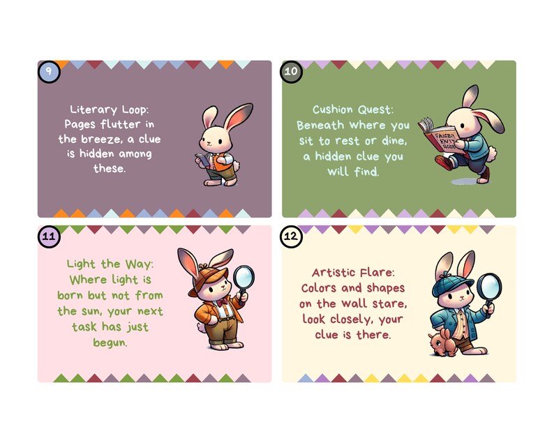 Easter Scavenger Hunt Game for Kids - Exciting Rabbit Clue Cards ...