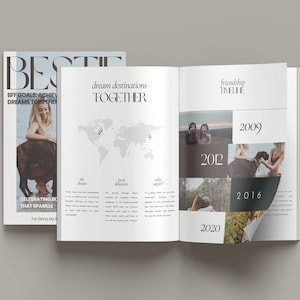 Printable Bestie Magazine Gift - Personalized Besties Gift, Custom Best ...