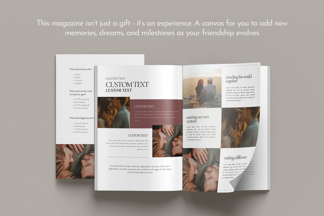 Customizable Couple Magazine, DIY Love Memory Book, Personalized Gift ...