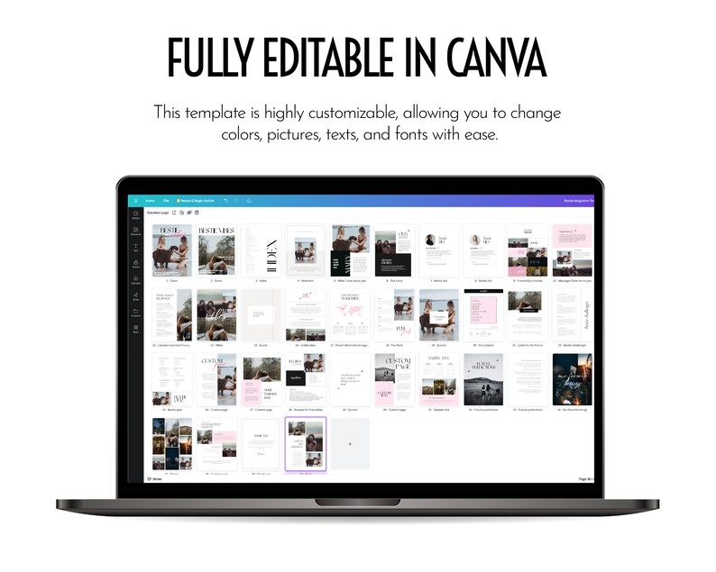 Printable Bestie Magazine Template - Personalized Besties Gift, Custom ...
